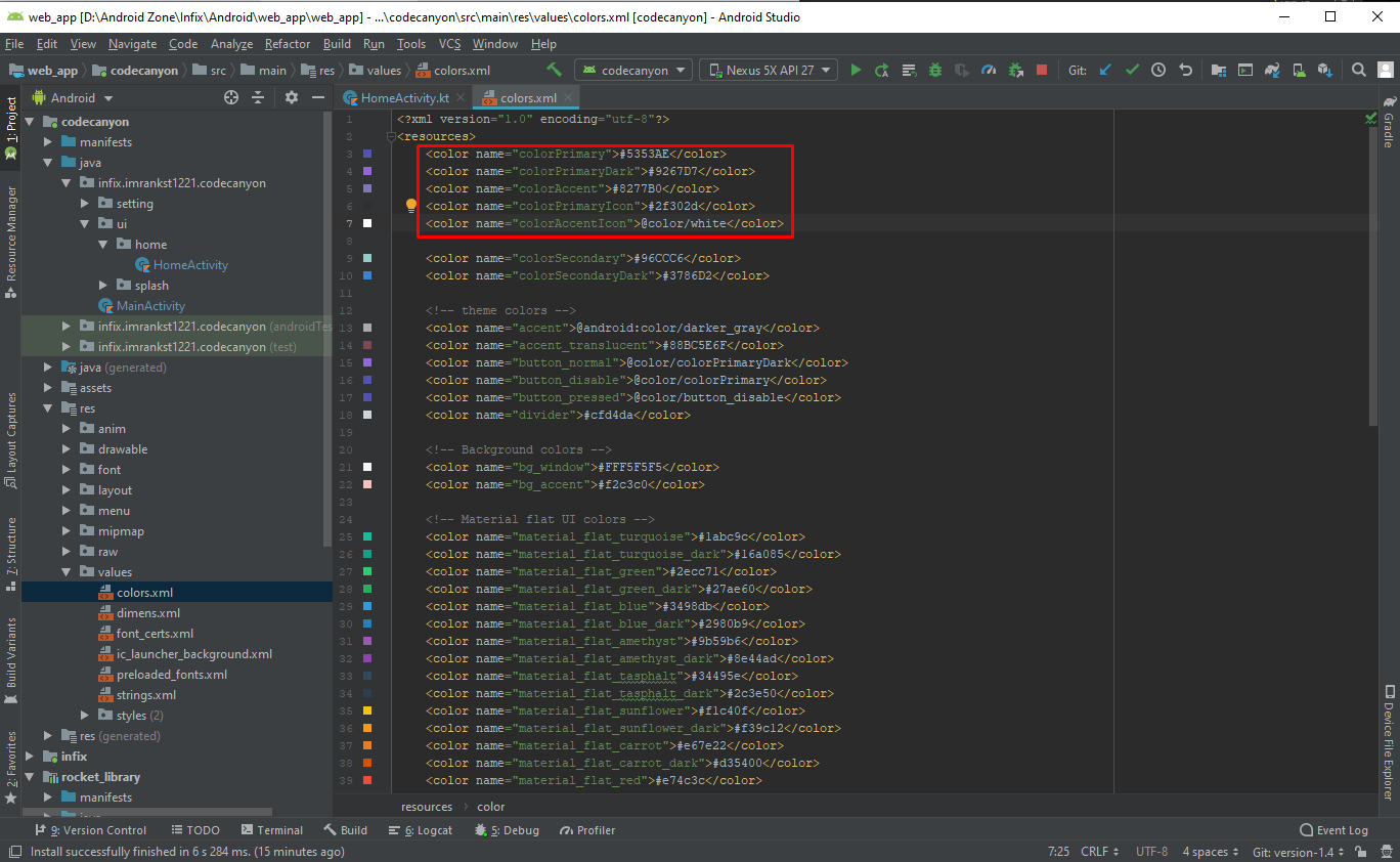Can’t use custom color in RocketWeb Android | Rocketweb