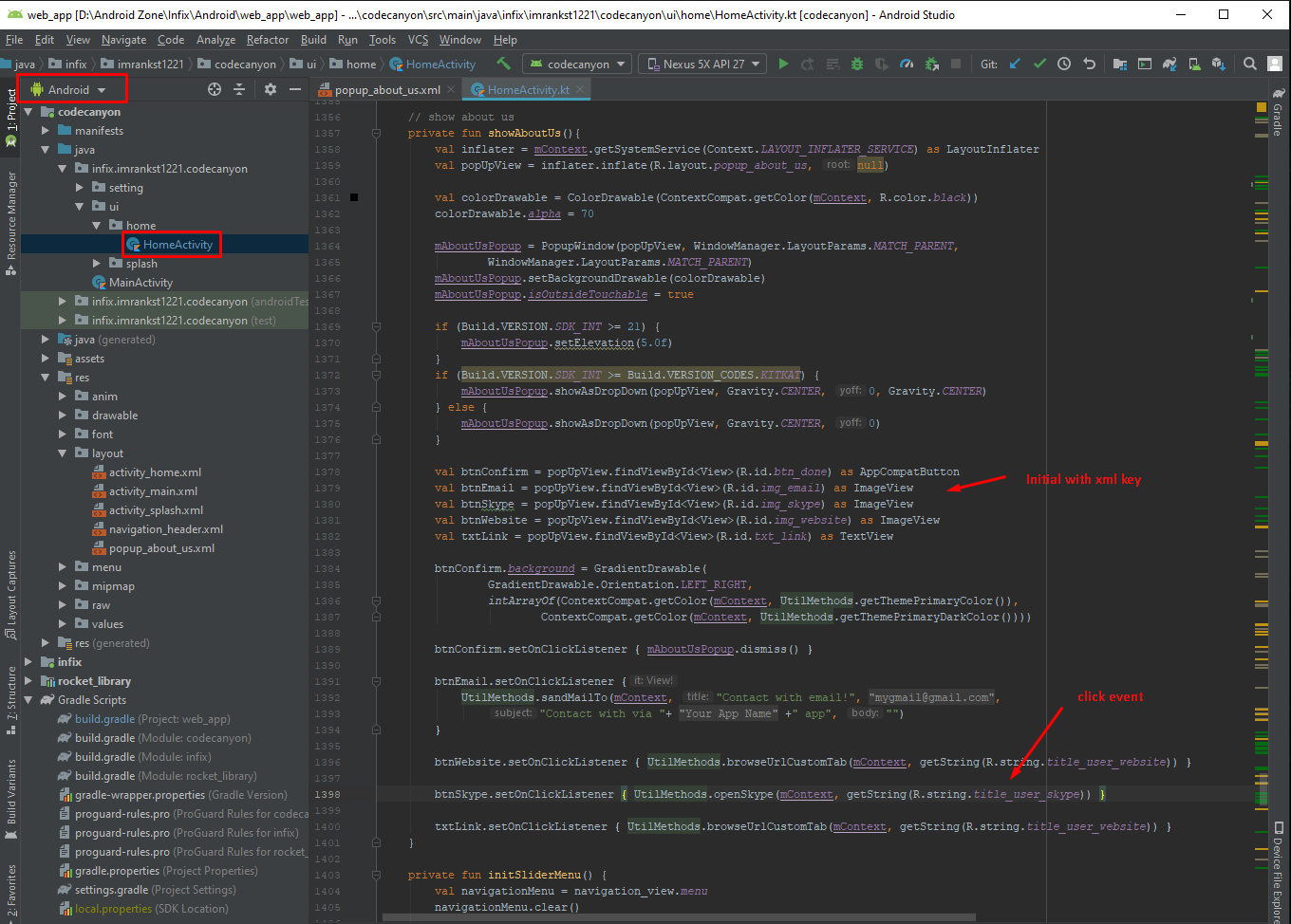 How to add or change About us icon with action | Rocketweb