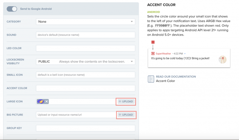 How to set icon on OneSignal notification? | Rocketweb