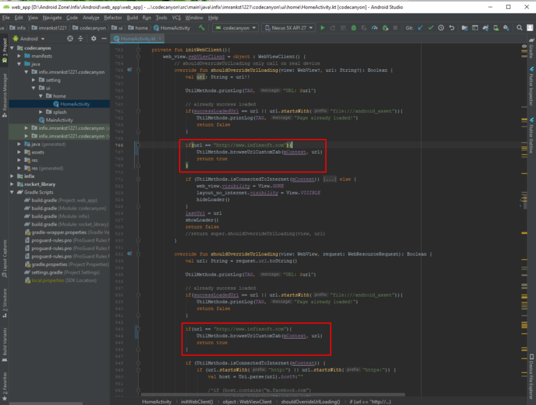 How to open the external URL on the Custom tab? | RocketWeb Android | Rocketweb