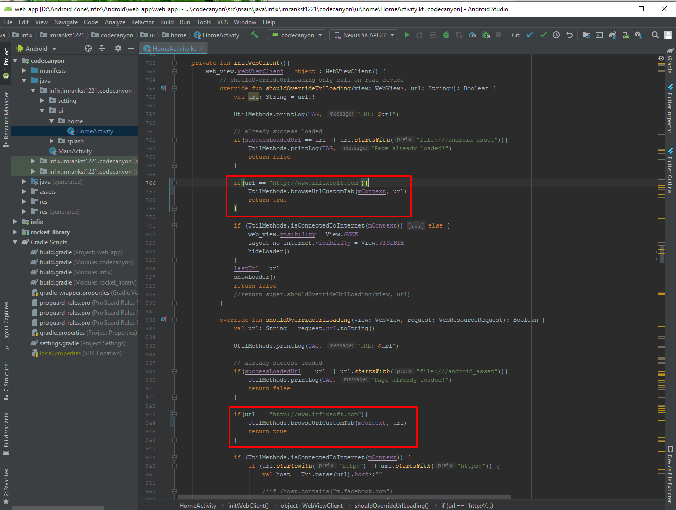 How to open the external URL on the Custom tab? | RocketWeb Android ...
